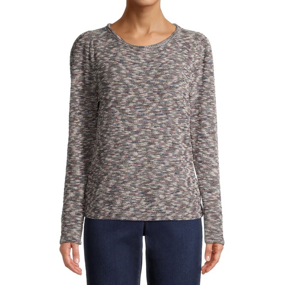 Time and Tru | Tops | Time And Tru Womens Textured Puff Sleeve Top ...